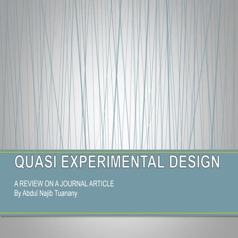 Quasi experimental design | PPTX