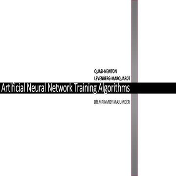 Quasi Newton Artificial Neural Network Training Algorithms Ppt