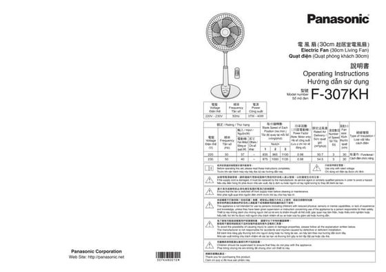 Quat cay panasonic f409k | PPT