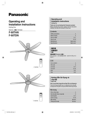 Quat tran panasonic f-60ufn | PDF