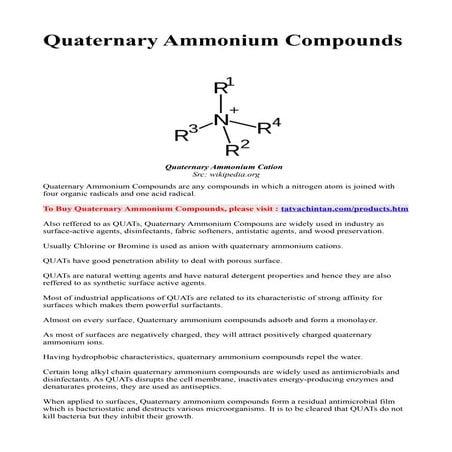 Quaternary ammonium compounds | PDF