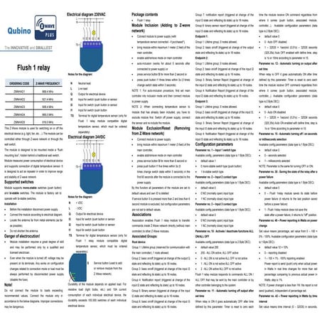 Qubino flush 1 relay plus user manual v1.0 eng1 | PDF