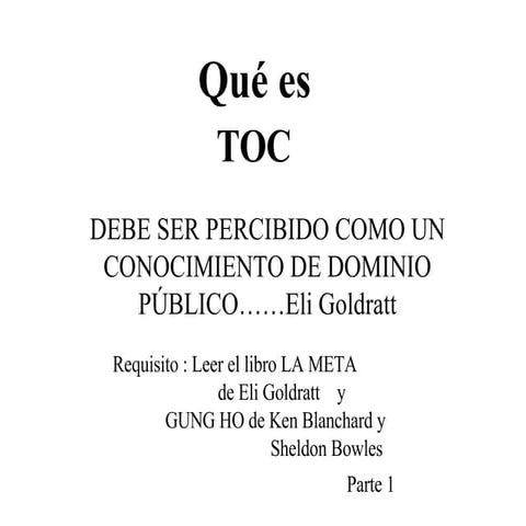 Que es el TOC | PPT