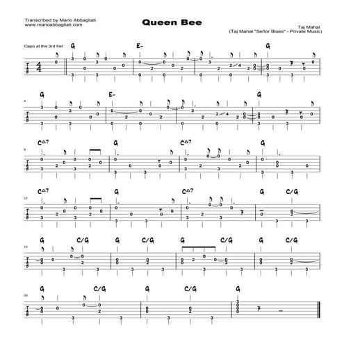 Queen bee tab g | PDF