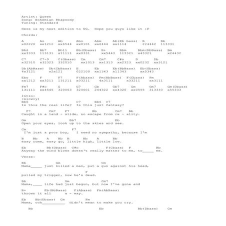 Queen Bohemian Rhapsody Txt