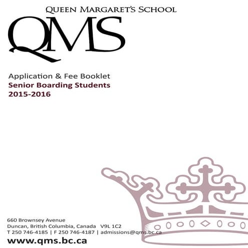 Queen margaret school-boarder application&fee booklet 2015 2016 | PDF