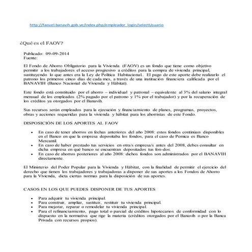 Que es el faov | DOCX
