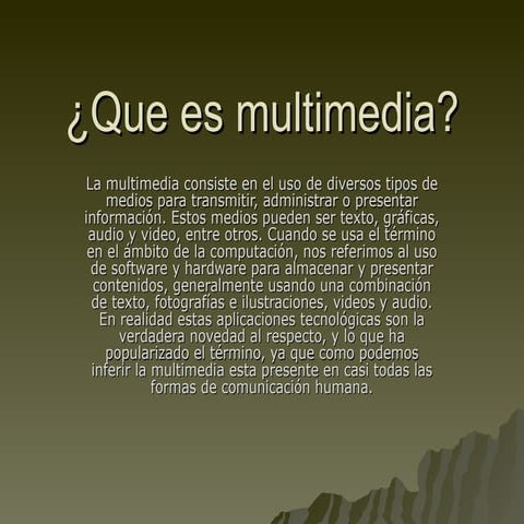 Que es multimedia | PPT