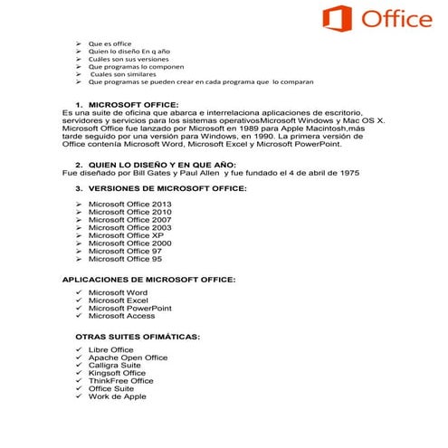 Historia de microsoft office | PPS