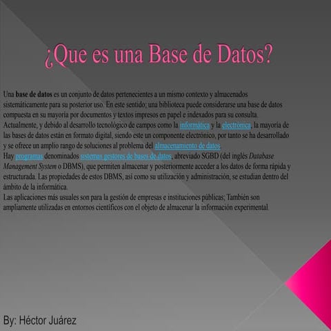 Características de las 5 Base de Datos más importantes | PPSX