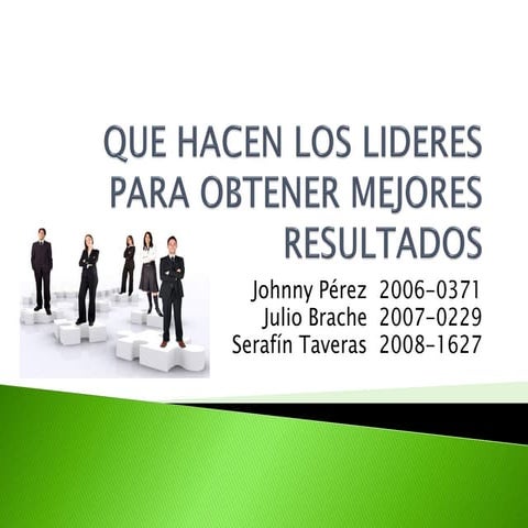 Qúe hacen los Líderes para Obtener Mejores Resultados | PDF
