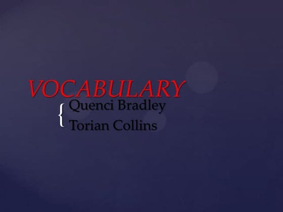 Vocabulary slideshow | PPTX