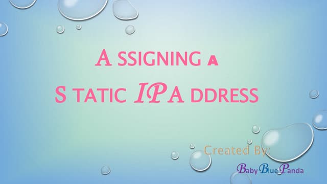 Assigning a Static IP Address | PPT Assigning a Static IP Address | PPT