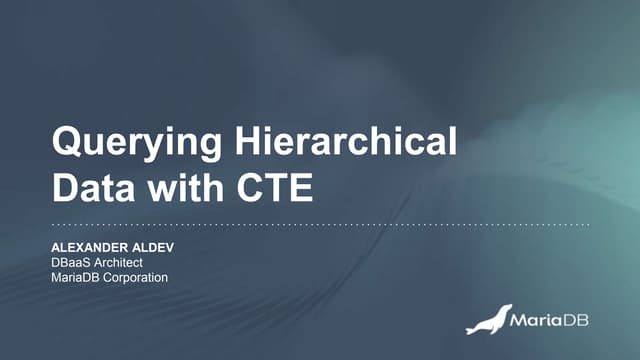 Query hierarchical data the easy way, with CTEs | PPT Query hierarchical data the easy way, with CTEs | PPT