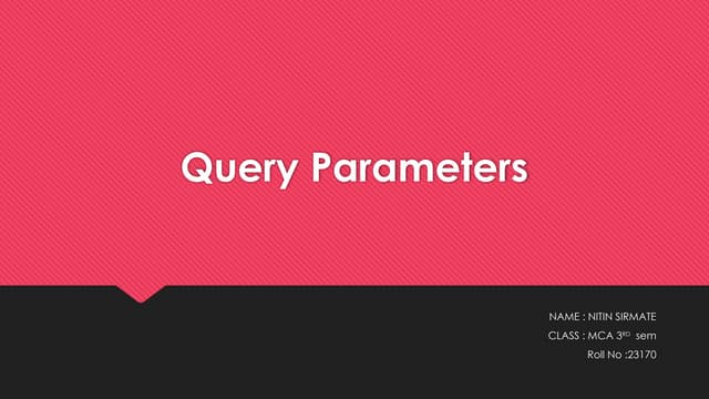 Query Parameters In Web Technology Phppptx 4858