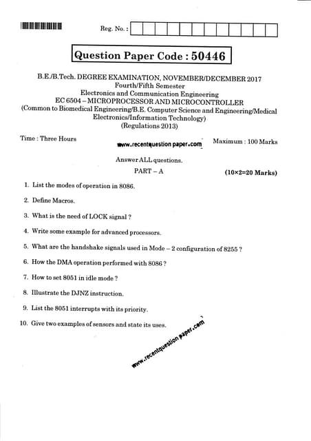 Question Bank microcontroller 8051 | PDF | Computing | Technology ...