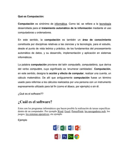 Computación básica | PPTX | Computing | Technology & Computing