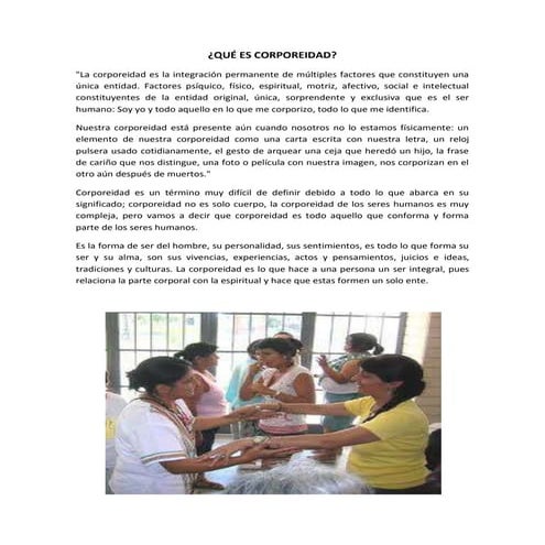 Qué es corporeidad | DOCX