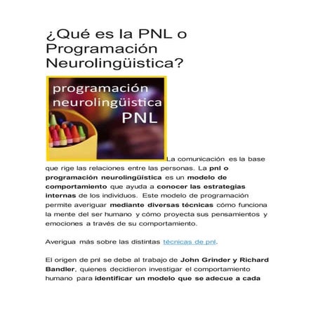 Programacion neurolinguistica | PPTX