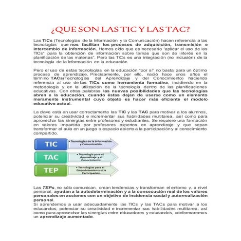 Que son las tic y las tac | DOCX