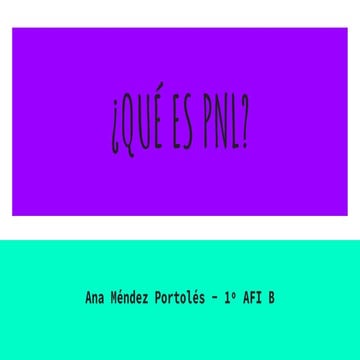 Qué es pnl (programación neurolinguistica) | PPTX