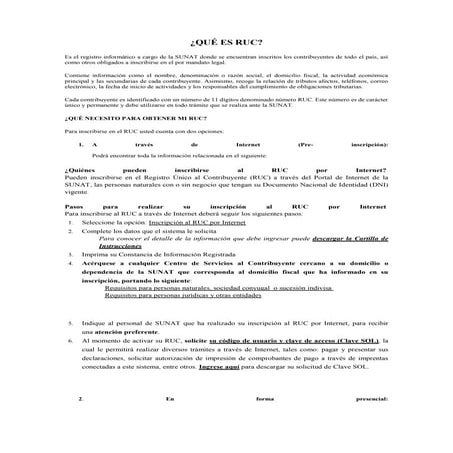 Qué es Ruc | PDF