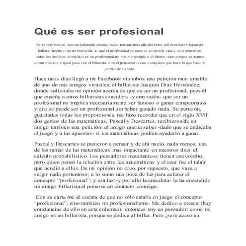 Qué es ser profesional | DOCX