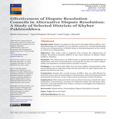 Effectiveness of Alternative Dispute Resolution Mechanisms | PDF