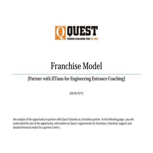 Quest Franchise Model | PPT