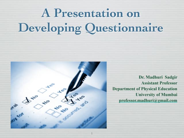 Questionnaire designing in a research process