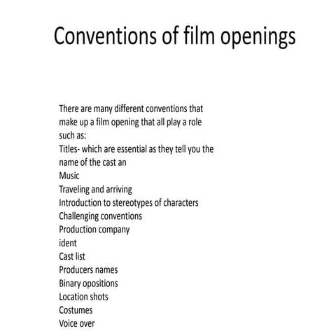 Opening film sequences & coming of age genre | PPTX