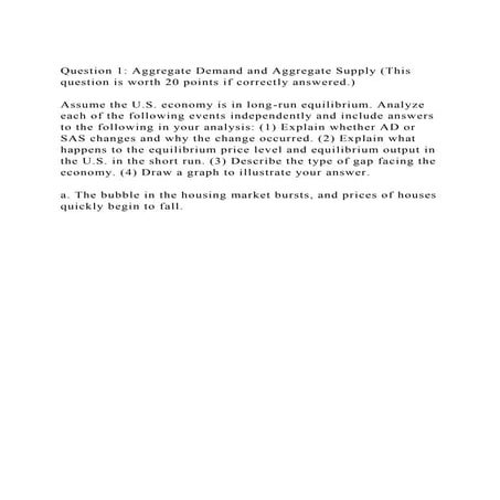 Question 1 Aggregate Demand and Aggregate Supply (This question i.docx