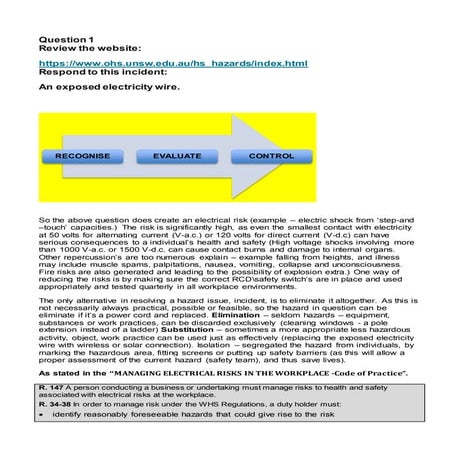 Careers Australia Question 1 ca whs activity | DOCX