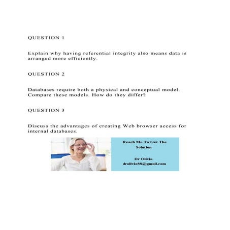 QUESTION 1Explain why having referential integrity also me.docx