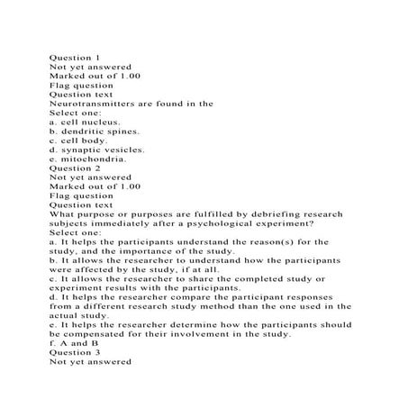 Question 1Not yet answeredMarked out of 1.00Flag questionQ.docx