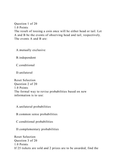 MATH 302 Statistics Quiz 2 | PDF