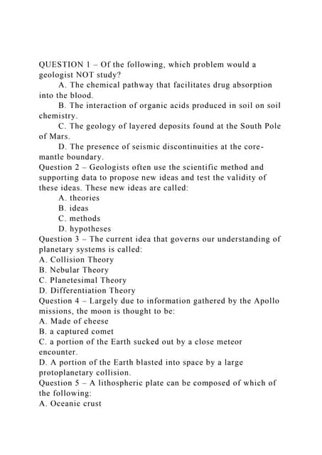 earth and life sciences First Quarter Exam.docx