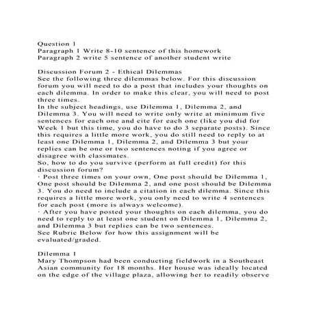 Question 1 Paragraph 1 Write 8-10 sentence of this homework Pa.docx