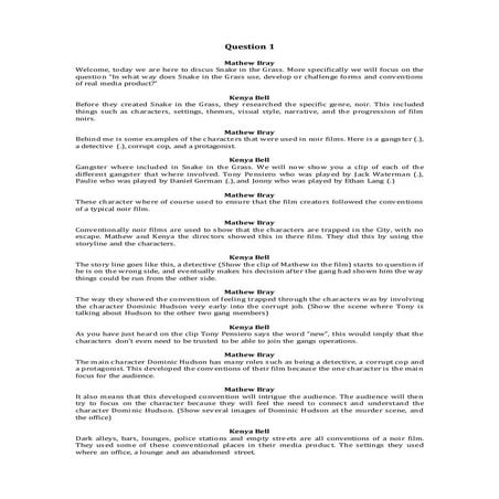 Question 1: Script | DOCX