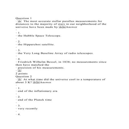 Question 1· The most accurate stellar parallax measurements f.docx