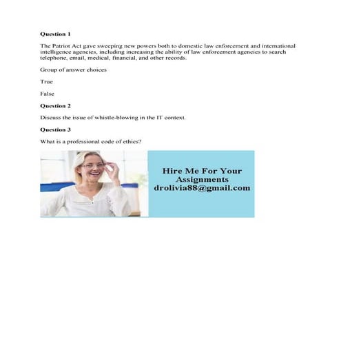 Question 1 The Patriot Act gave sweeping new powers both to domestic l.docx