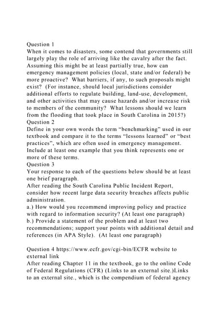 Federalism Comparing Government Response in Hurricane Katrina v.docx ...