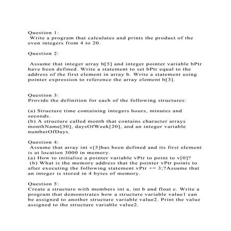 Question 1 Write a program that calculates and prints the produ.docx