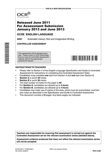 Language Paper 1 Q5 Checklist & Tasks | PPT