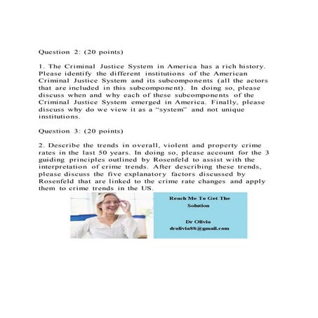Question 2 (20 points)1. The Criminal Justice System in Ame | PDF