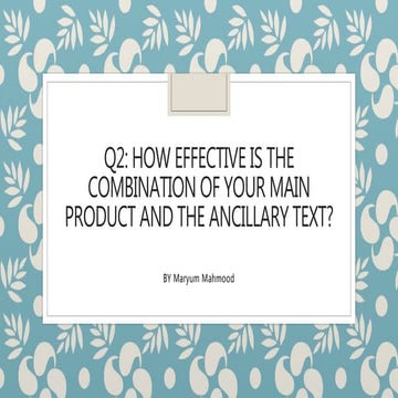 Question 2 media evaluation | PPT