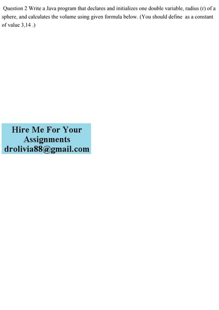 Question 2 Write A Java Program That Declares And Initializes One Doupdf 6863