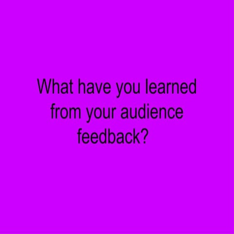 Audience feedback slideshow | PPT