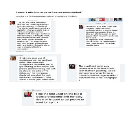 Facebook Comments for Question 3 | PDF