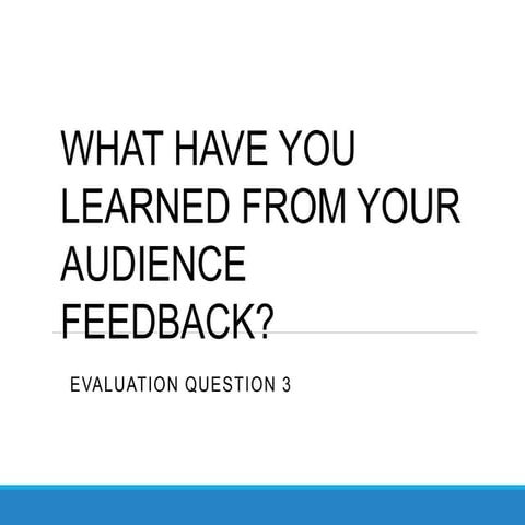 Questionnaire feedback powerpoint | PPTX